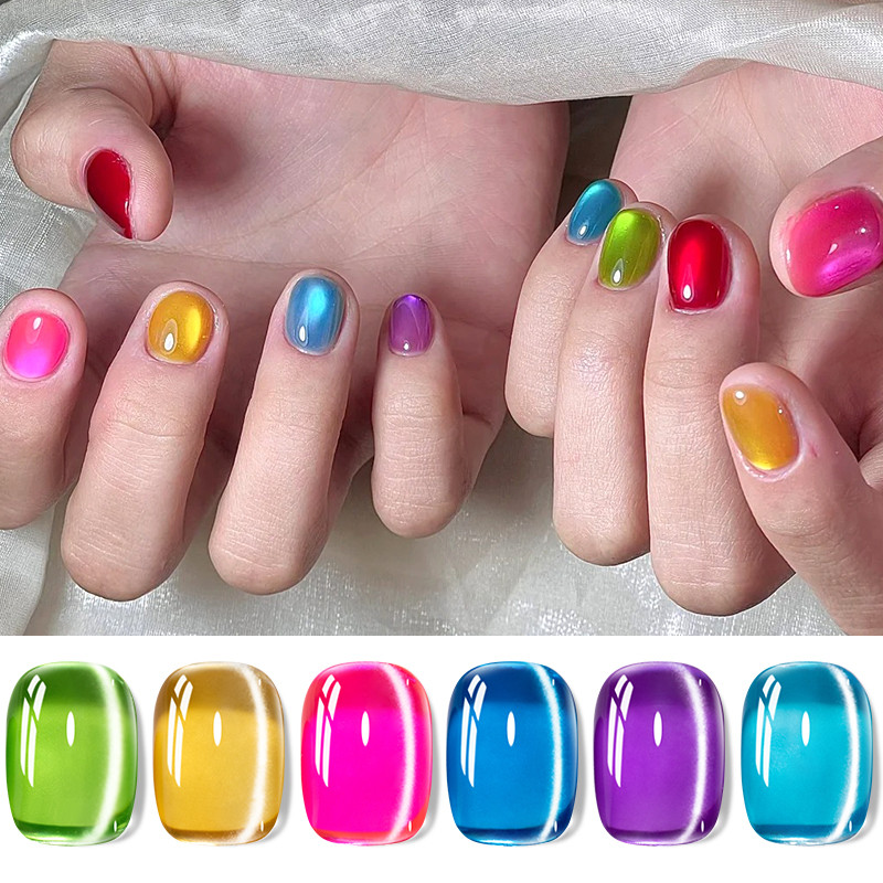 MTSSII Glass Jelly Magnetic Gel Cat Eye Gel ยาทาเล็บ Soak Off Spark ยาทาเล็บ UV Gel 7ml | Shopee ...