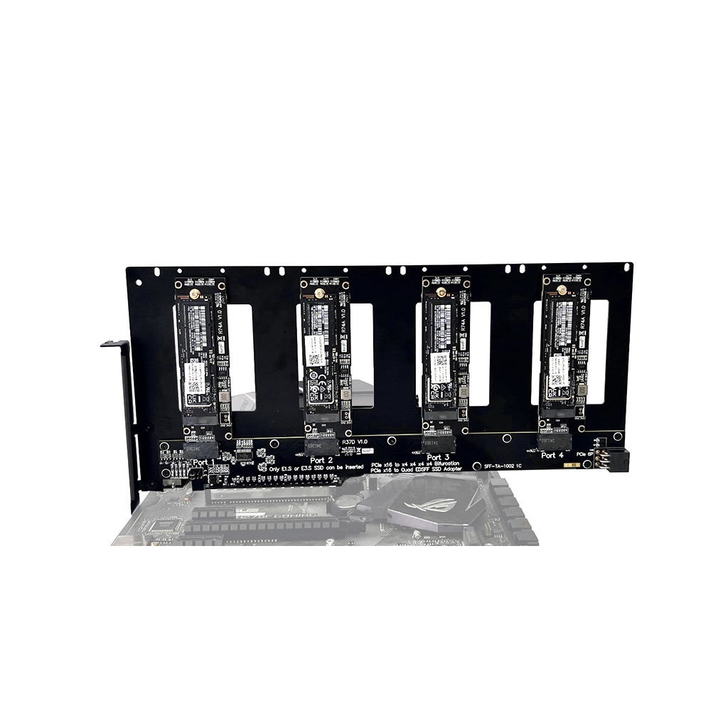 4-in-1 PCIe 5.0 X16 ถึง 4 พอร์ต Bifurcation PCI-E การ์ดอะแดปเตอร์แยก ...