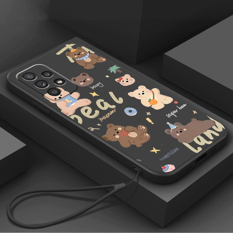 Casing For Samsung A23 Phone Case with lanyard การ์ตูนน่ารักหมีความงาม ...