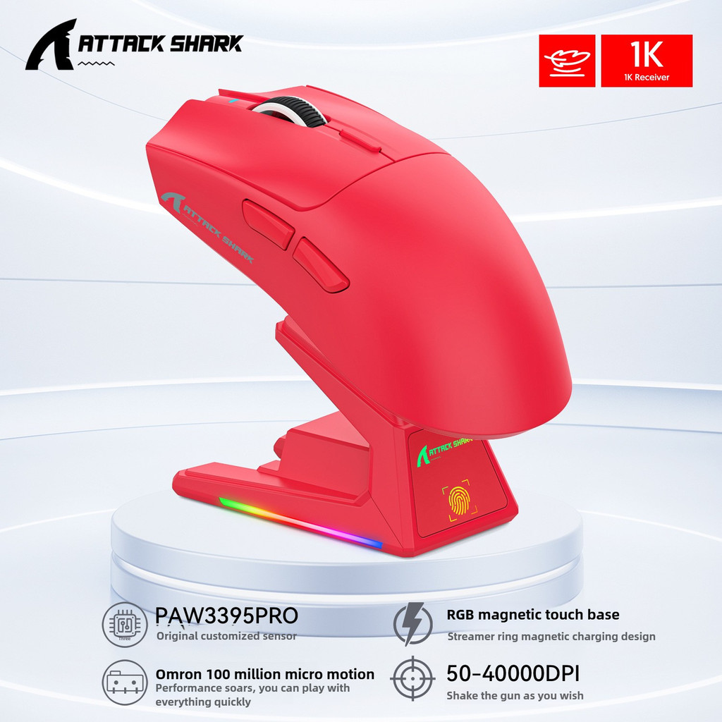 Attack Shark X1 Mouse Lightweight PAW3395 E-sports Game Three Mode ...