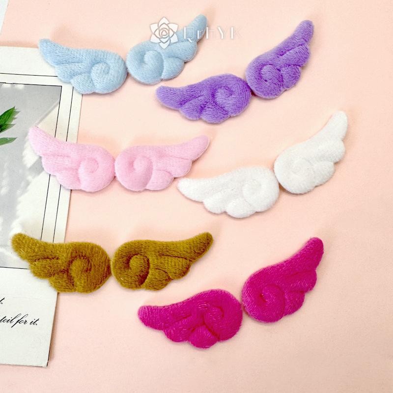 QrhYK 4 คู่ญี่ปุ่น Plush Angel Wings เข็มกลัด.pin กระเป๋าตกแต่ง ...