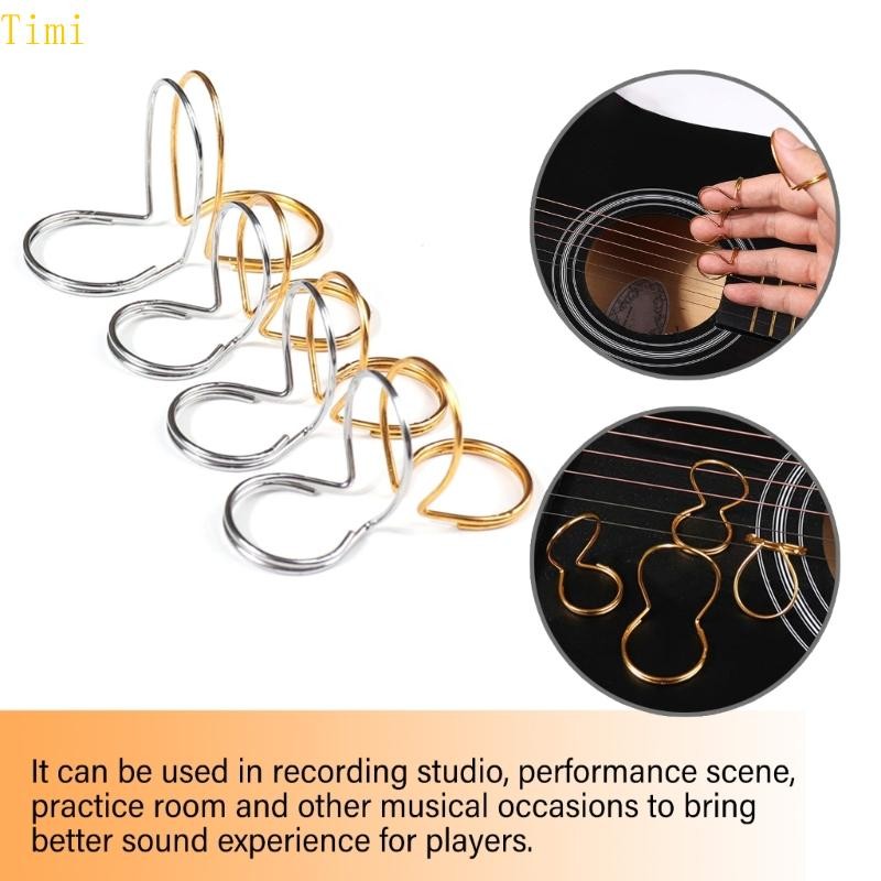 Timi 4 ชิ้นชุดกีตาร์ Picks ปรับผีเสื้อกีตาร์ Finger Picks Finger ...