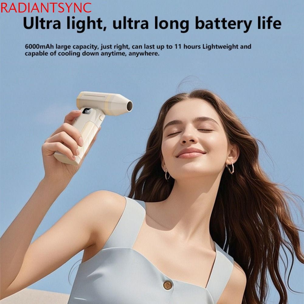 RADIANTSYNC Mini Turbo Jet Fan,โคมไฟLEDจอแสดงผลเครื่องเป่าลมไฟฟ้า,มือถือ 5 เกียร์ปรับความเร็ว ...