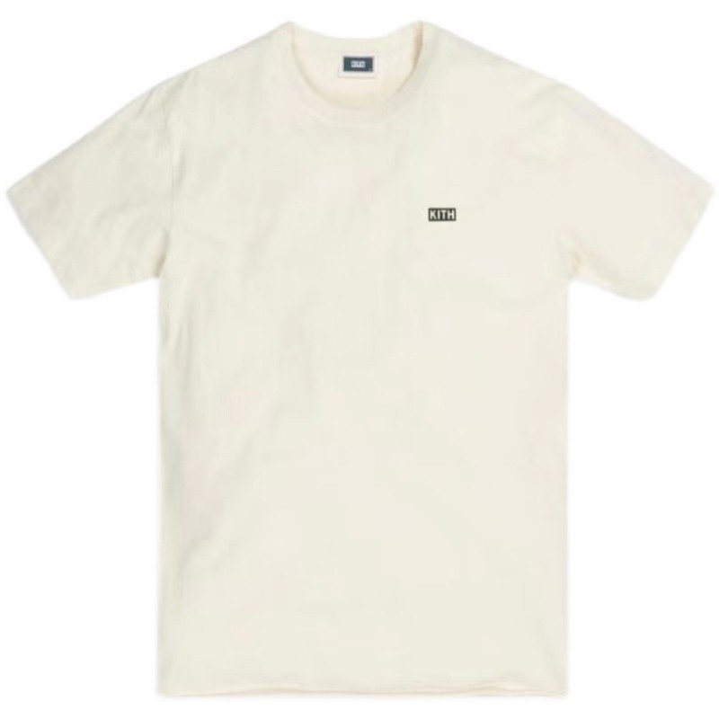 Kith Lax Tee Flocking Small Box Logo Curling Short Sleeve Couple Basic ...