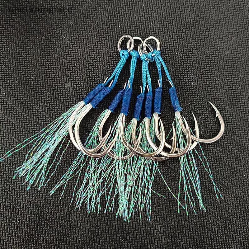 Onetimingnice โลหะ Jig Double Hooks เหล็กคาร์บอนสูง Tensile Force Tail ...