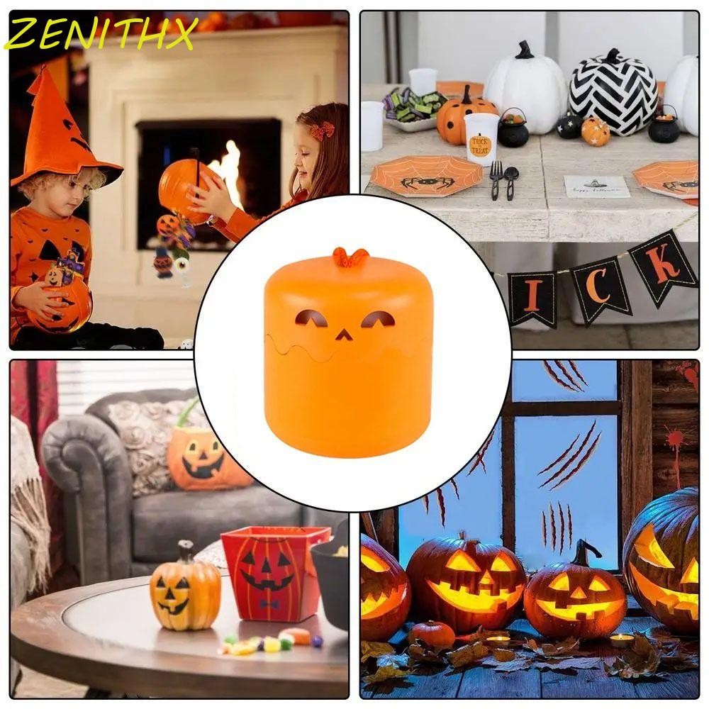 ไฟฟักทอง ZENITHX, การตกแต่งฟักทองแบบมีไฟแบบพับได้, ปาร์ตี้โคมไฟ LED ปรับได้แบบพกพา Spooky สะดวก ...