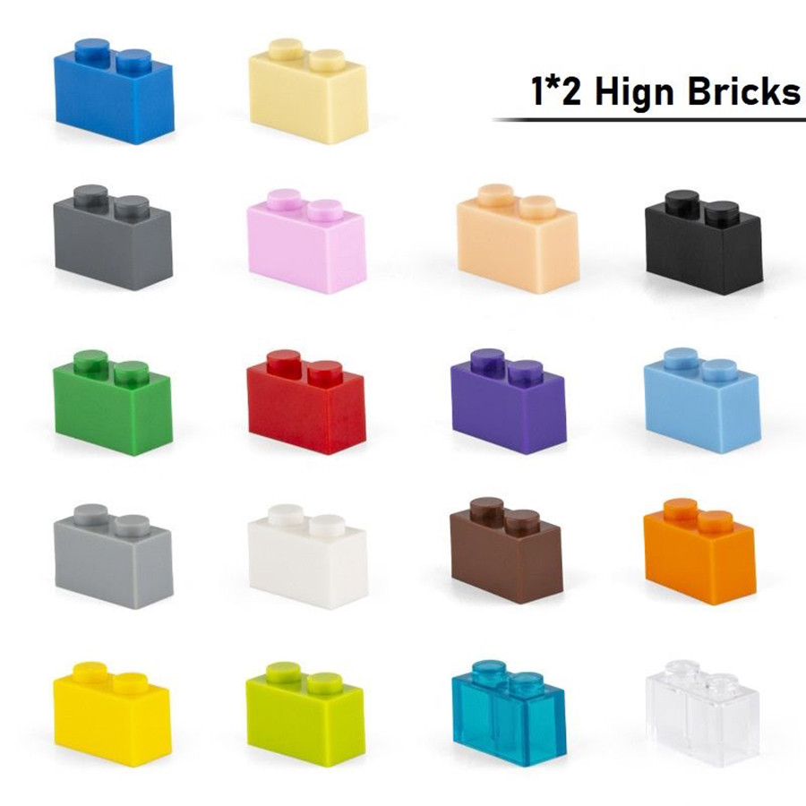 40PCS หนา 1x2 จุดอิฐ DIY Building Blocks ตัวเลขการศึกษา Creative ขนาด ...