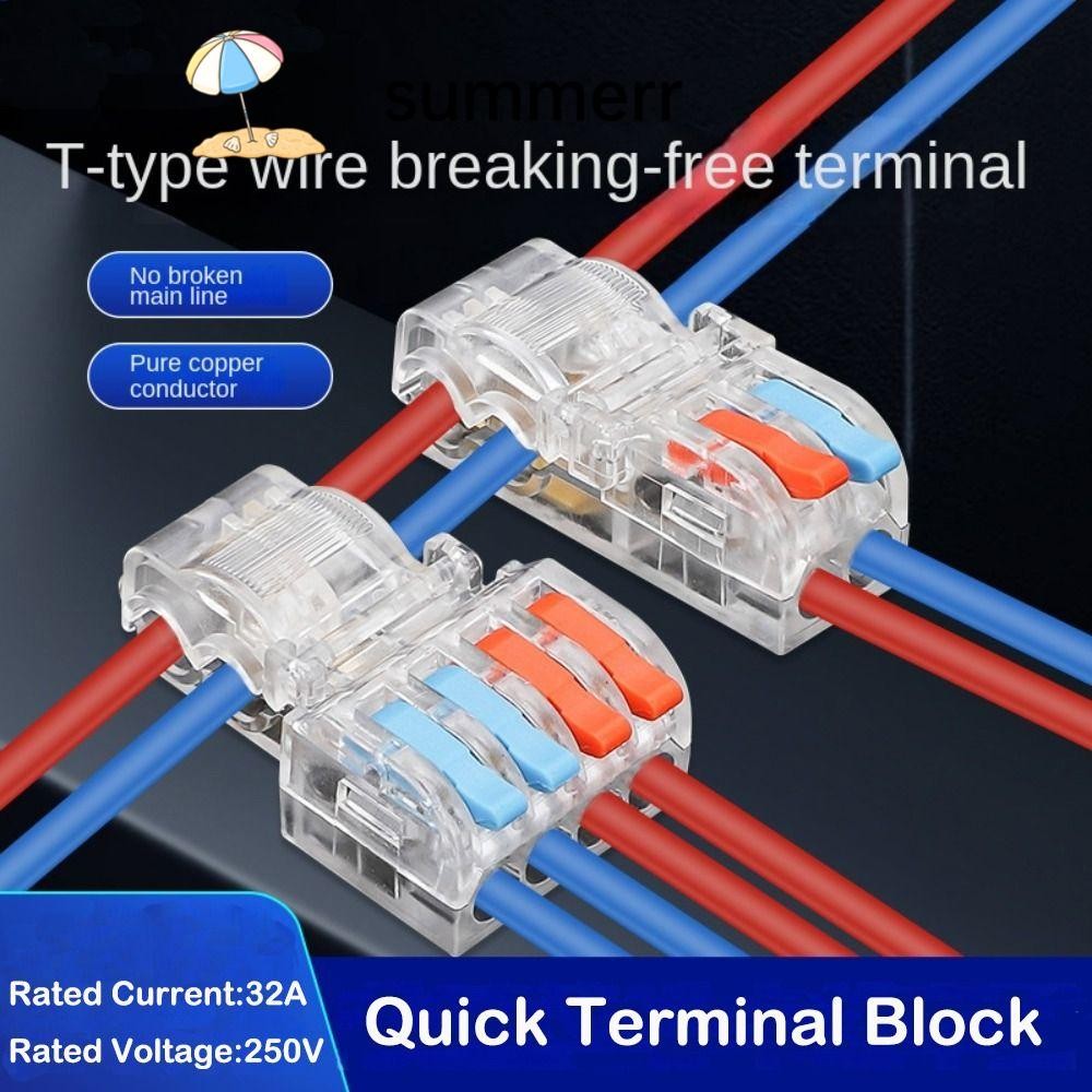SUMMERR Quick Terminal Block, T ประเภท Universal Compact Wire Connector ...