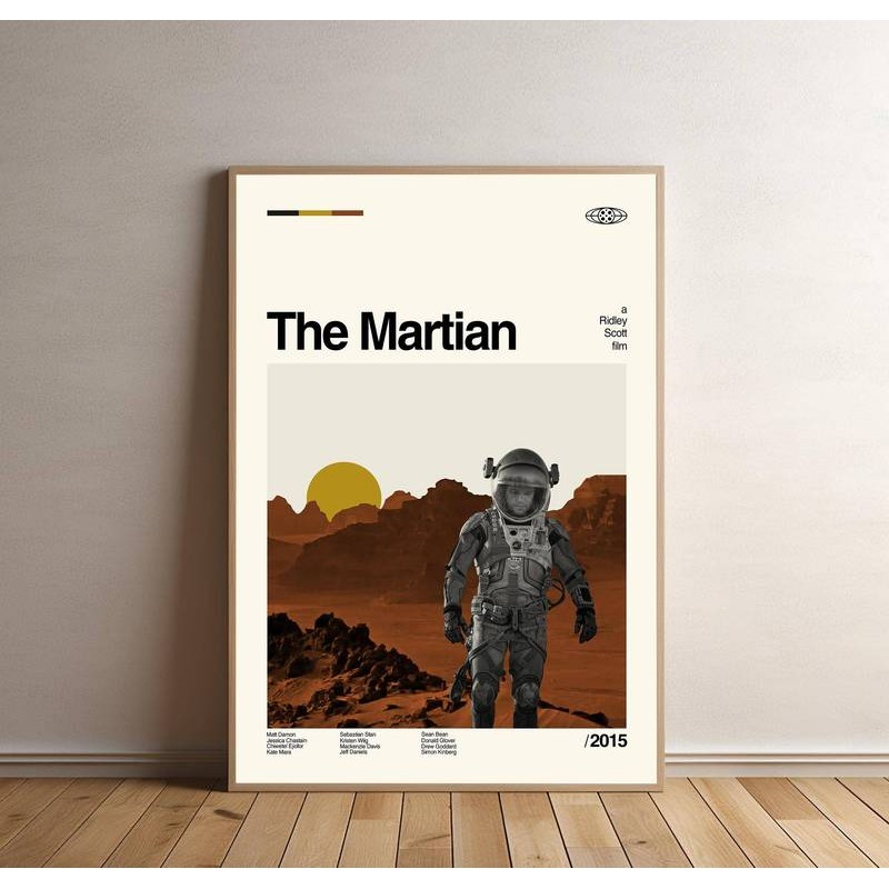 The Martian โปสเตอร์ Martian พิมพ์ผ้าใบพิมพ์ Midcentury Art Minimalist ...