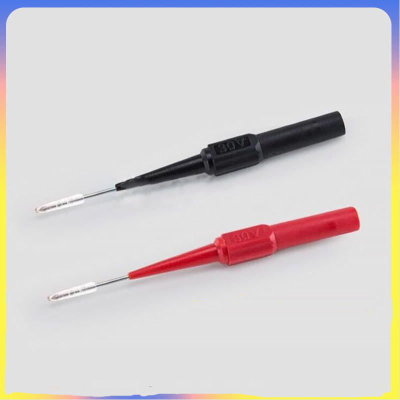 ⚡6pcs เข็มเจาะลวด หัวต่อแบน 4mm สีแดง ดำ ละ3ชิ้น wire piercing probe ...