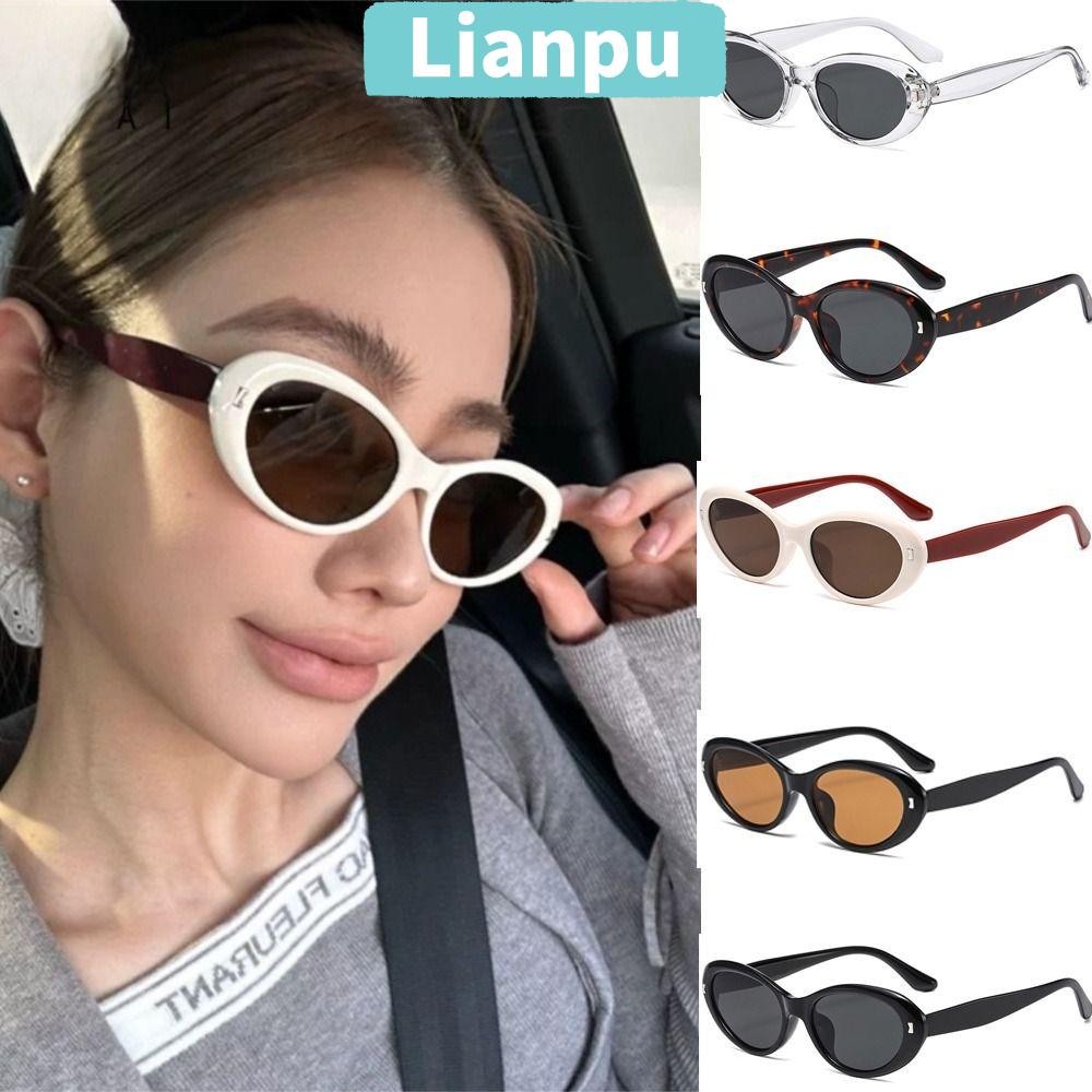 LIANPU แว่นกันแดดย้อนยุค, UV400 กรอบวงรีผู้หญิงแว่นกันแดด,อินเทรนด์ ...
