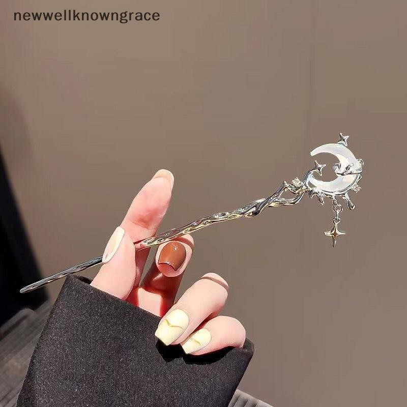 NWTH Vintage Moonstone Star Moon Hair Sticks สําหรับผู้หญิงสาวสไตล์จีน ...