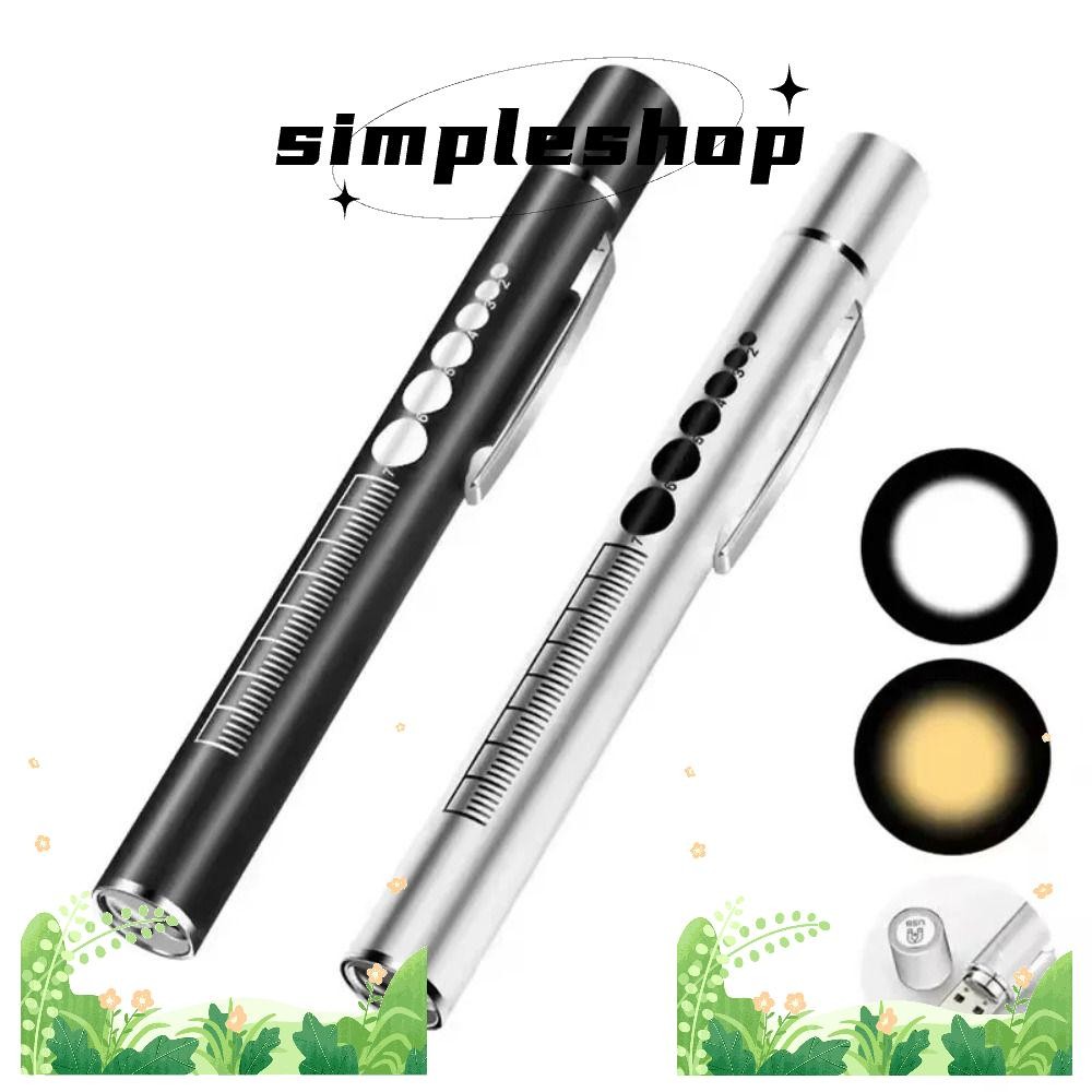 SIMPLESHOP ไฟเพนไลท์แบบพกพา, ไฟฉาย LED อเนกประสงค์แบบชาร์จ USB, เครื่องมือตกปลาแสงไฟฉายสแตนเลส ...