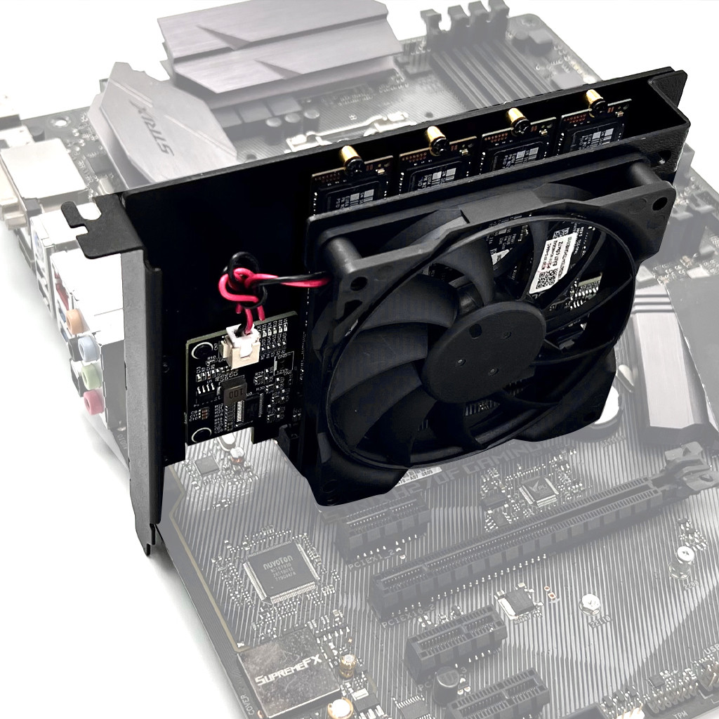 การ์ดขยาย PCIe5.0 x16 ถึง 4 พอร์ตอะแดปเตอร์สําหรับ M.2 NVMe Solid State ...