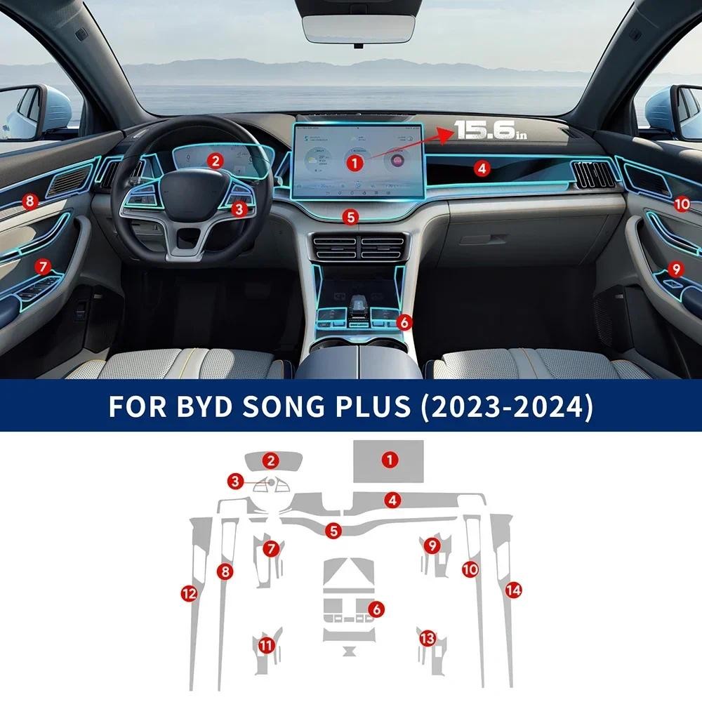 สําหรับ BYD Seal U Sealion 6 เพลง Plus DMI EV 2021-2024 รถคอนโซลกลางนําทางหน้าจอเครื่องมือ TPU ...
