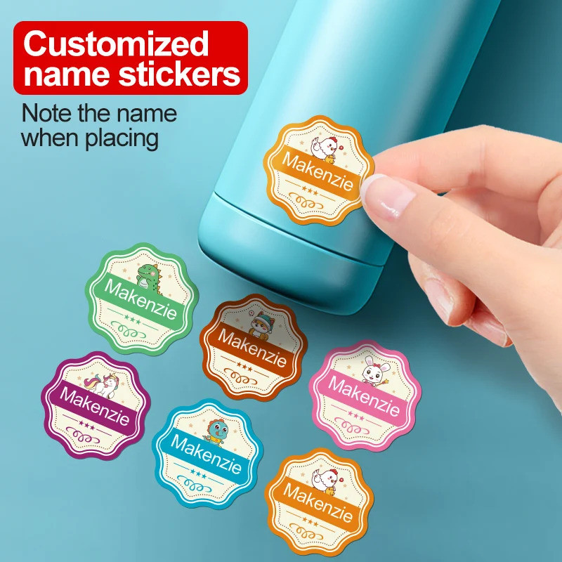 Name Stickers Customized Sticker Cartoons petal Waterproof Personalized ...