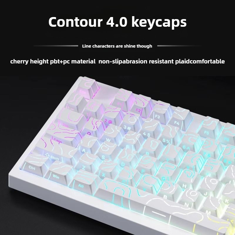 Contour 4.0 พิมพ์ด้านข้าง Gradient Keycap Shine ผ่านวัสดุ PBT Cherry ...