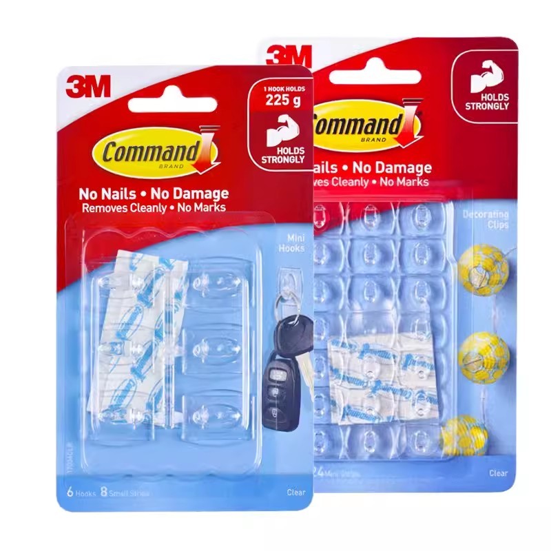 3M command Hooks command Decoration Clips command Wire Toggle Clear & transparent hook ขจัดความ ...