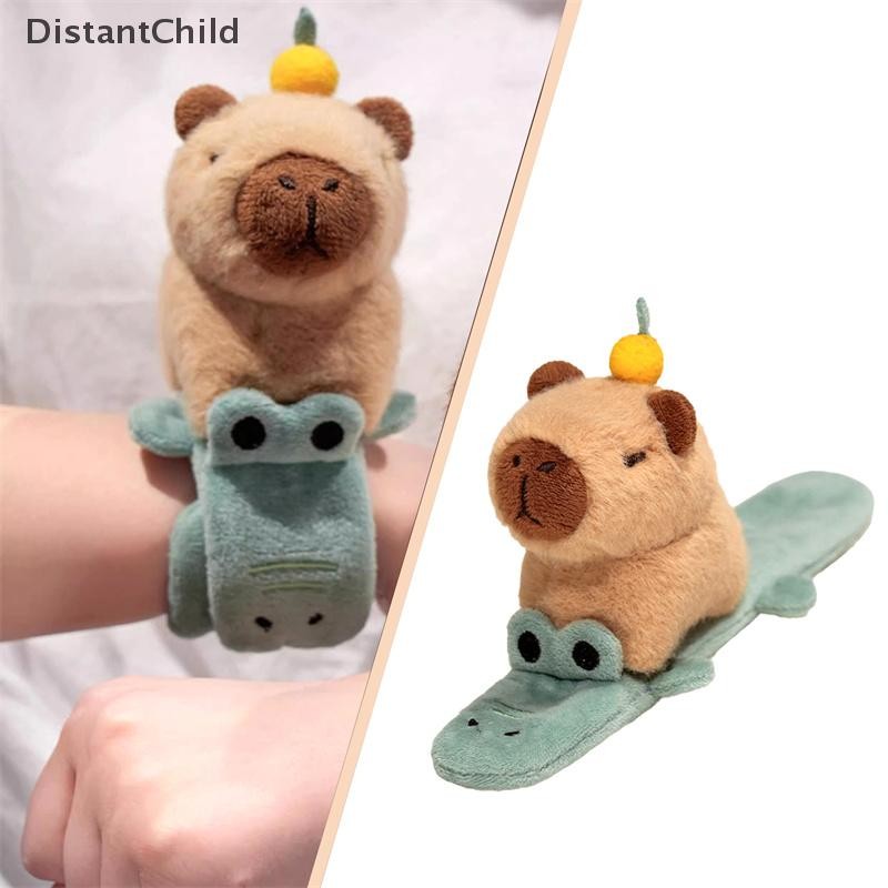 DSTH Capybara Clap วงกลมของเล่น Slap Snap Wrap สายรัดข้อมือสร้อยข้อมือ Capybara Plush แหวนมือ ...