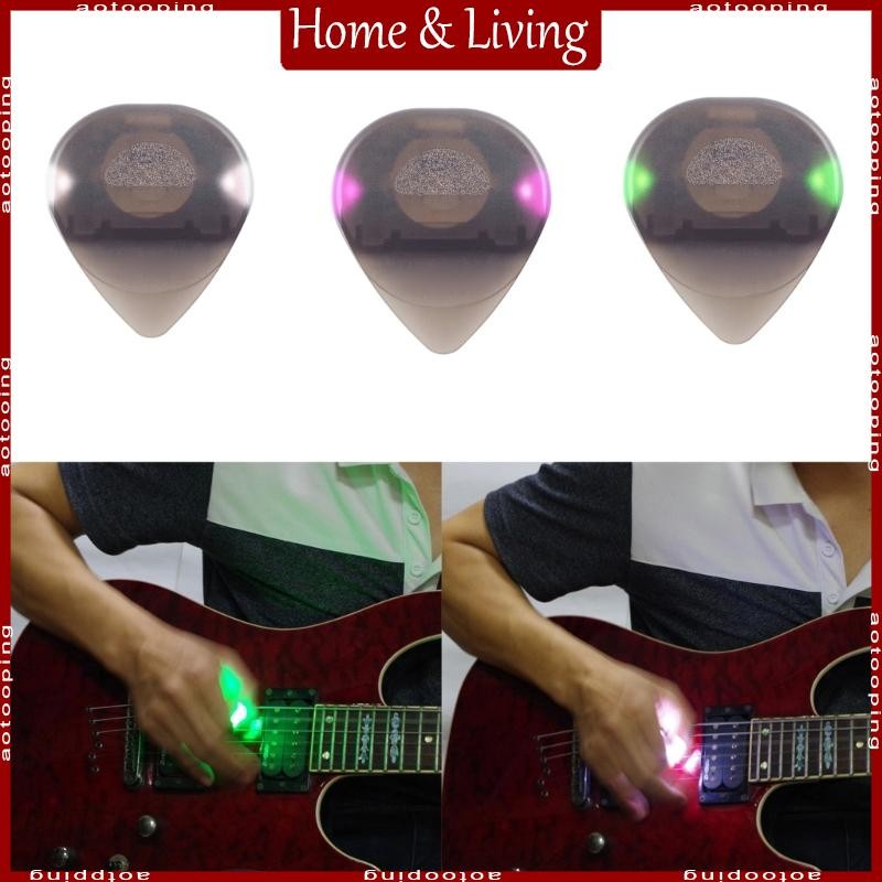 AOTO LED เรืองแสงกีตาร์ Pick Stringed เครื่องมือเรืองแสง Plectrum ...