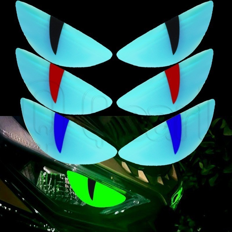 2 คู่ 3D Luminous Little Devils Eye Sticker - รถจักรยานยนต์ Modified ...