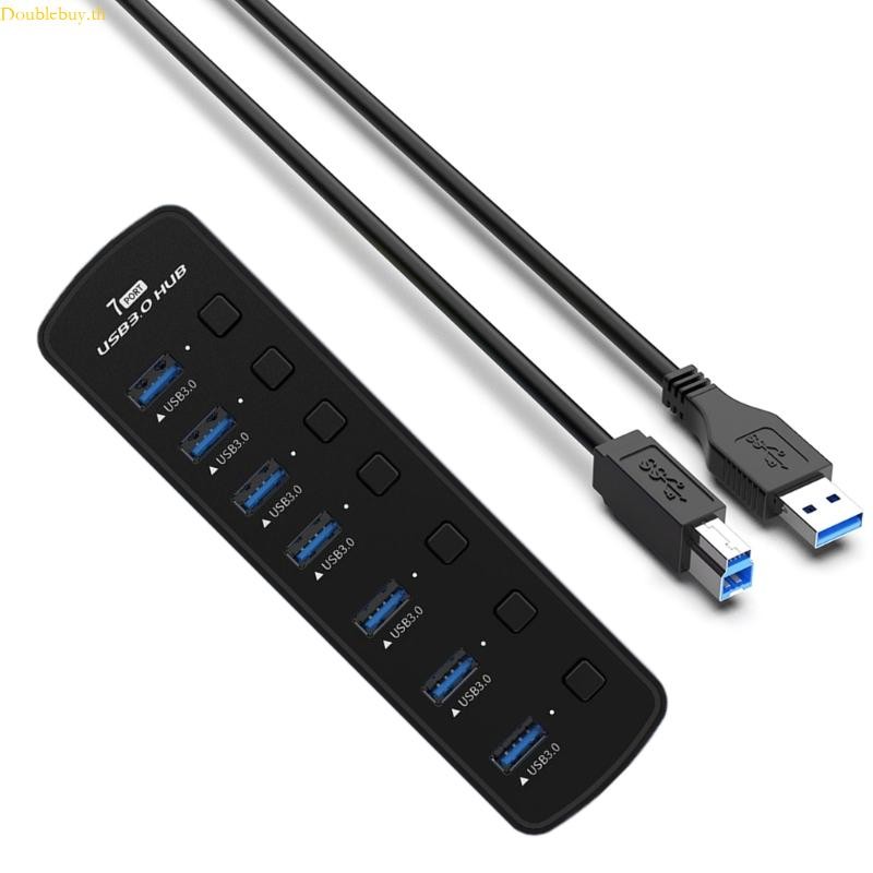 Doublebuy 7 พอร์ตอะแดปเตอร์ USB HUB พร้อมไฟเดสก์ท็อป USB ชาร์จ Docking Station รองรับ BC1 2 ...