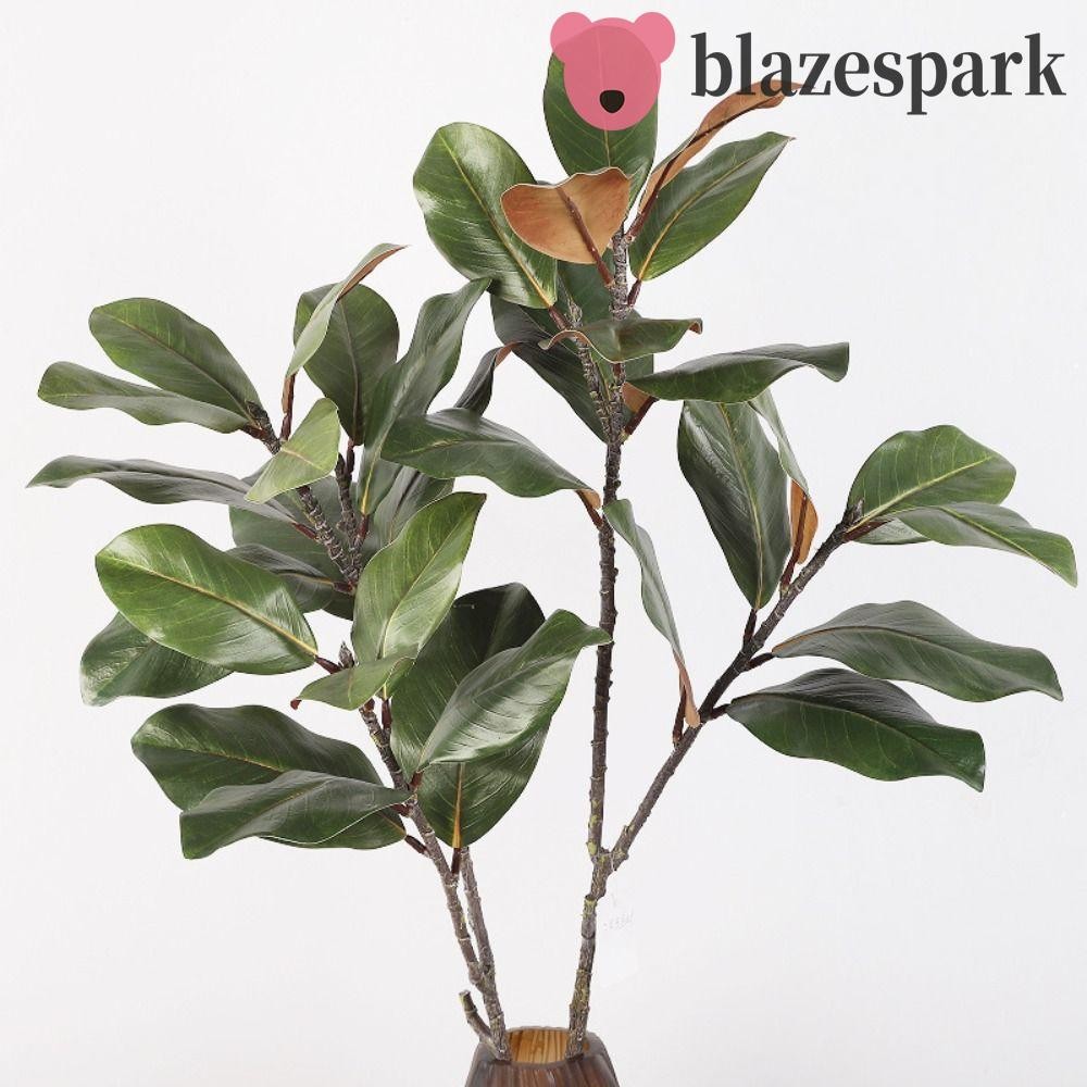 BLAZESPARK ประดิษฐ์ Magnolia พืช, Handmade ขนาดใหญ่จําลอง Magnolia สาขาต้นไม้, พืชสีเขียวปลอม ...