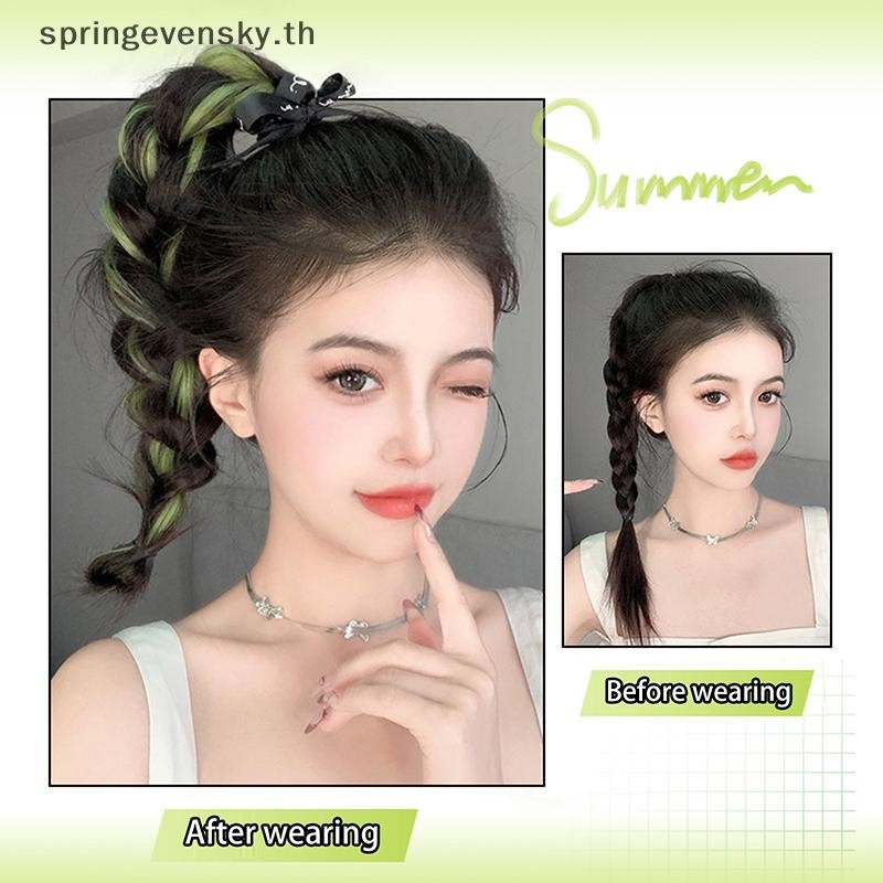 Springevensky ไฮไลท์สังเคราะห์ Self-Winding ผม Bundle หยัก DIY ผม Bun หางม้า ถักผมต่อผม ...