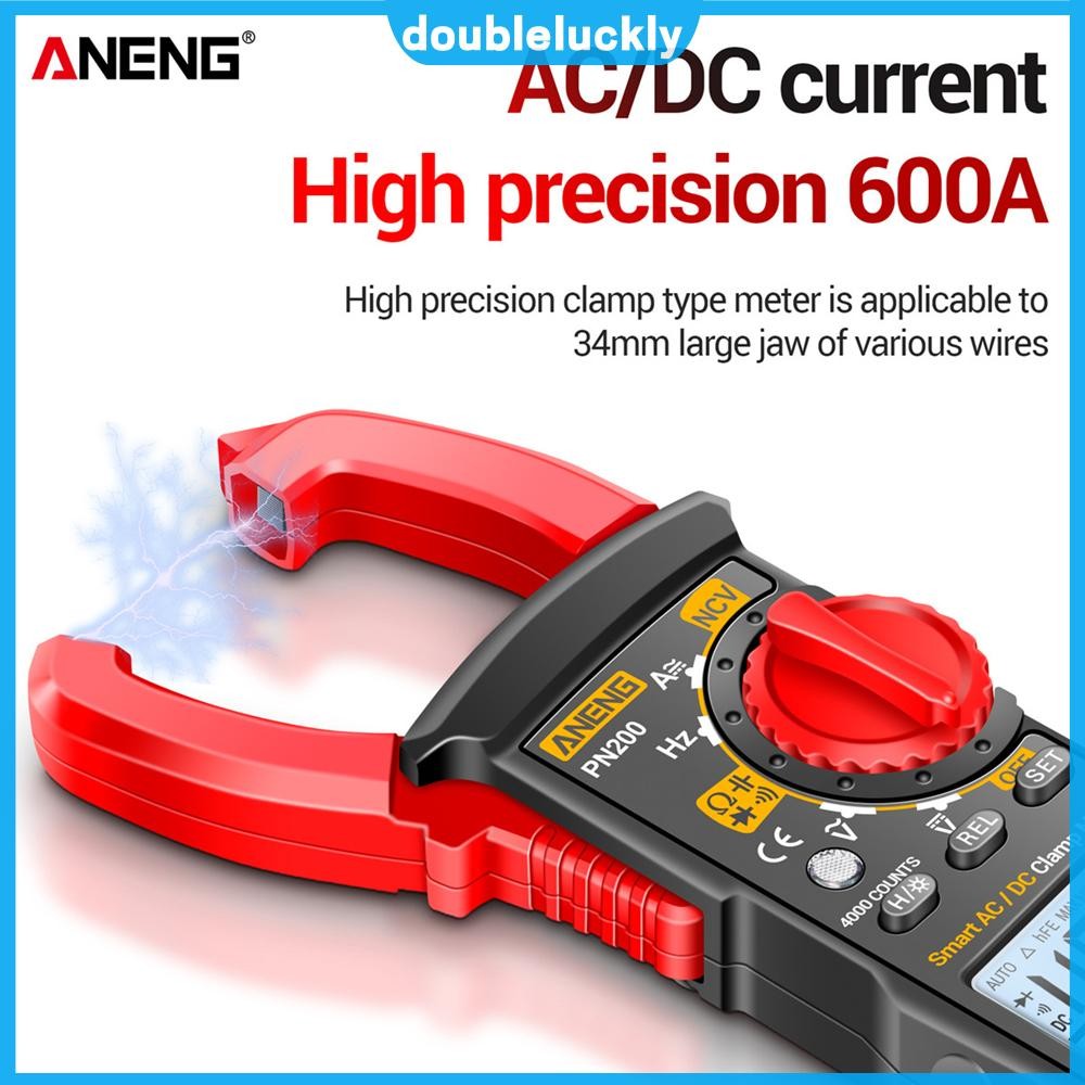 🔥Hot🔥ANENG PN200 แคลมป์มิเตอร์ดิจิทัล DC/AC 600A กระแสไฟ 4000 นับ มัลติ ...