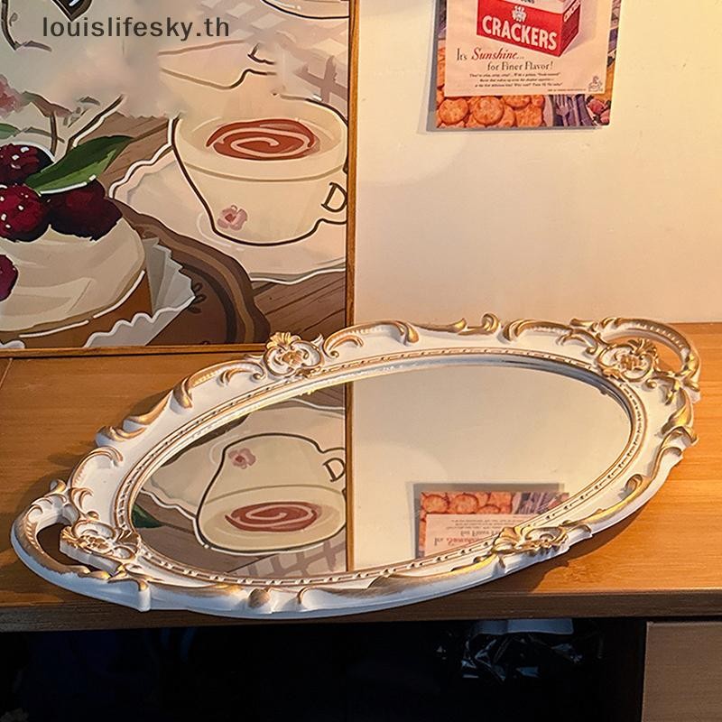 LLTH Retro ถาดกระจกพลาสติกตกแต่งยุโรปสไตล์งานแต่งงานขนมหวาน Cupcake ขาตั้งถาดเครื่องประดับถาดการ ...
