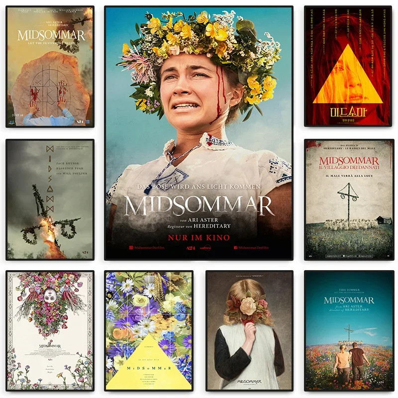 Midsommar Movie Posters Retro Horror Film Canvas Painting Prints Wall ...