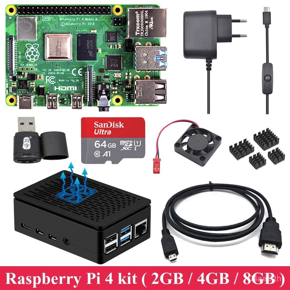 2GB 4GB 8GB RAM Raspberry Pi 4 พร้อมเคส ABS และแหล่งจ่ายไฟ | Shopee ...