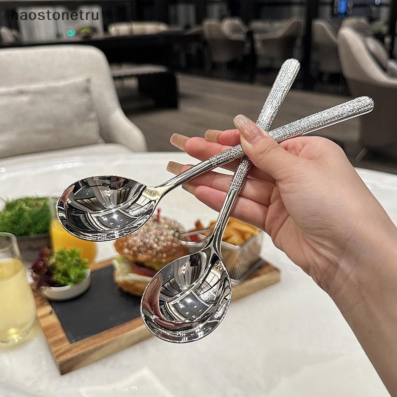 OST S/L ช้อนสแตนเลส Western สไตล์ช้อนด้ามยาวช้อนขนมหวานในครัวเรือนช้อน ...