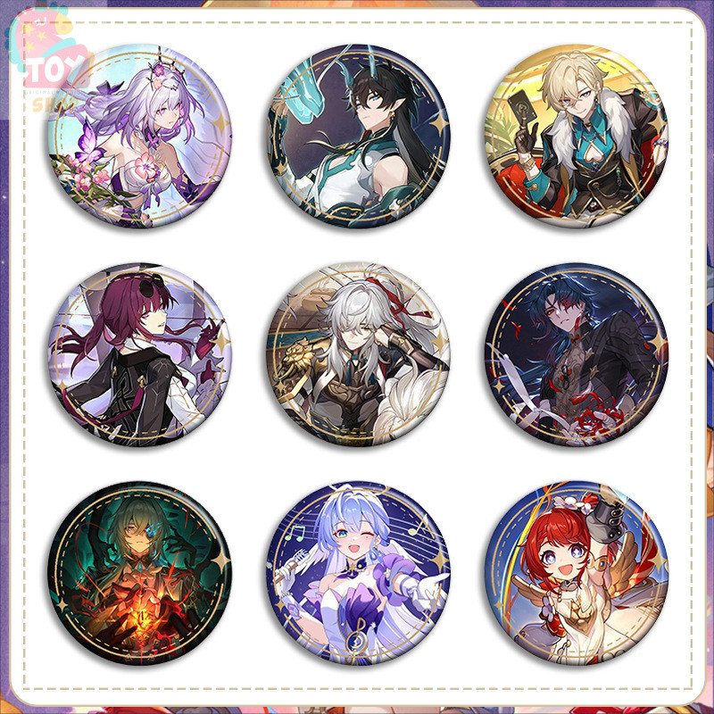 ของขวัญอนิเมะ 2D ป้ายเหล็กกลม Star Rail Honkai Sand Gold Abyss Chest ...