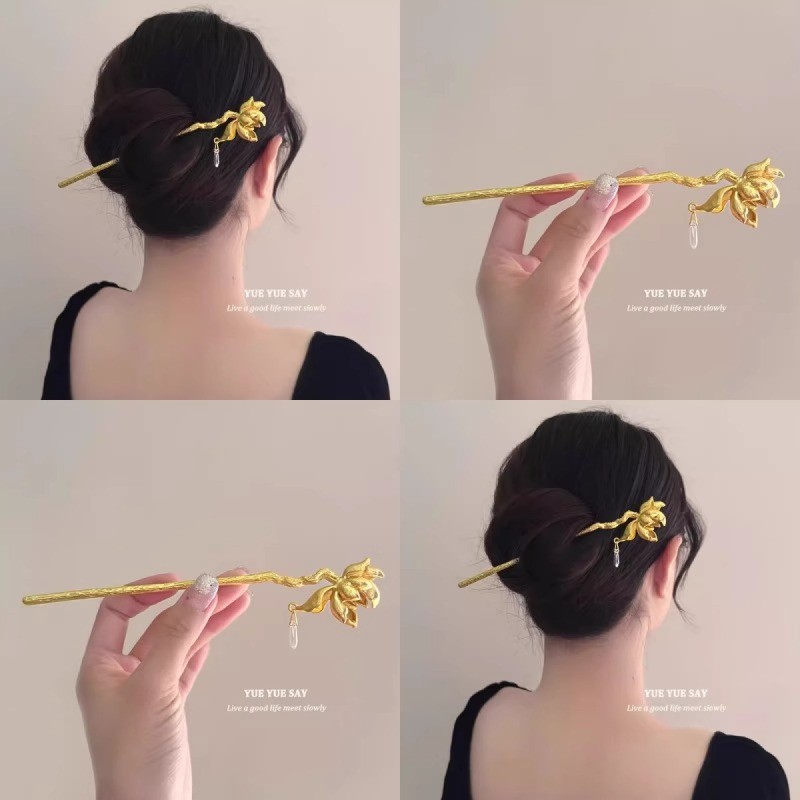 Lotus Hairpin หญิง 2025 สไตล์ใหม่ Cheongsam Hairpin Hairpin อุปกรณ์ ...