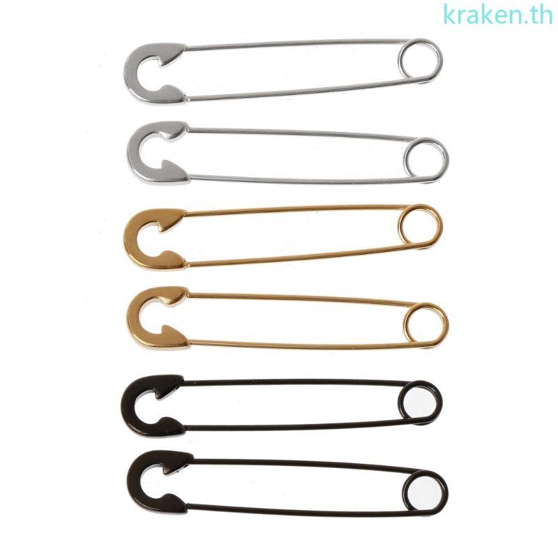 KRA Safety Pins Ear Threader สแตนเลสต่างหูสตั๊ดยาวเครื่องประดับ ...