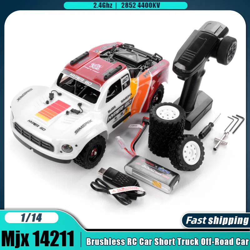 MJX 14211 1/14 Rc รถ Brushless MJX HYPER GO 14211 รีโมทคอนโทรลรถความเร็วสูง 4wd Desert รถบรรทุก ...