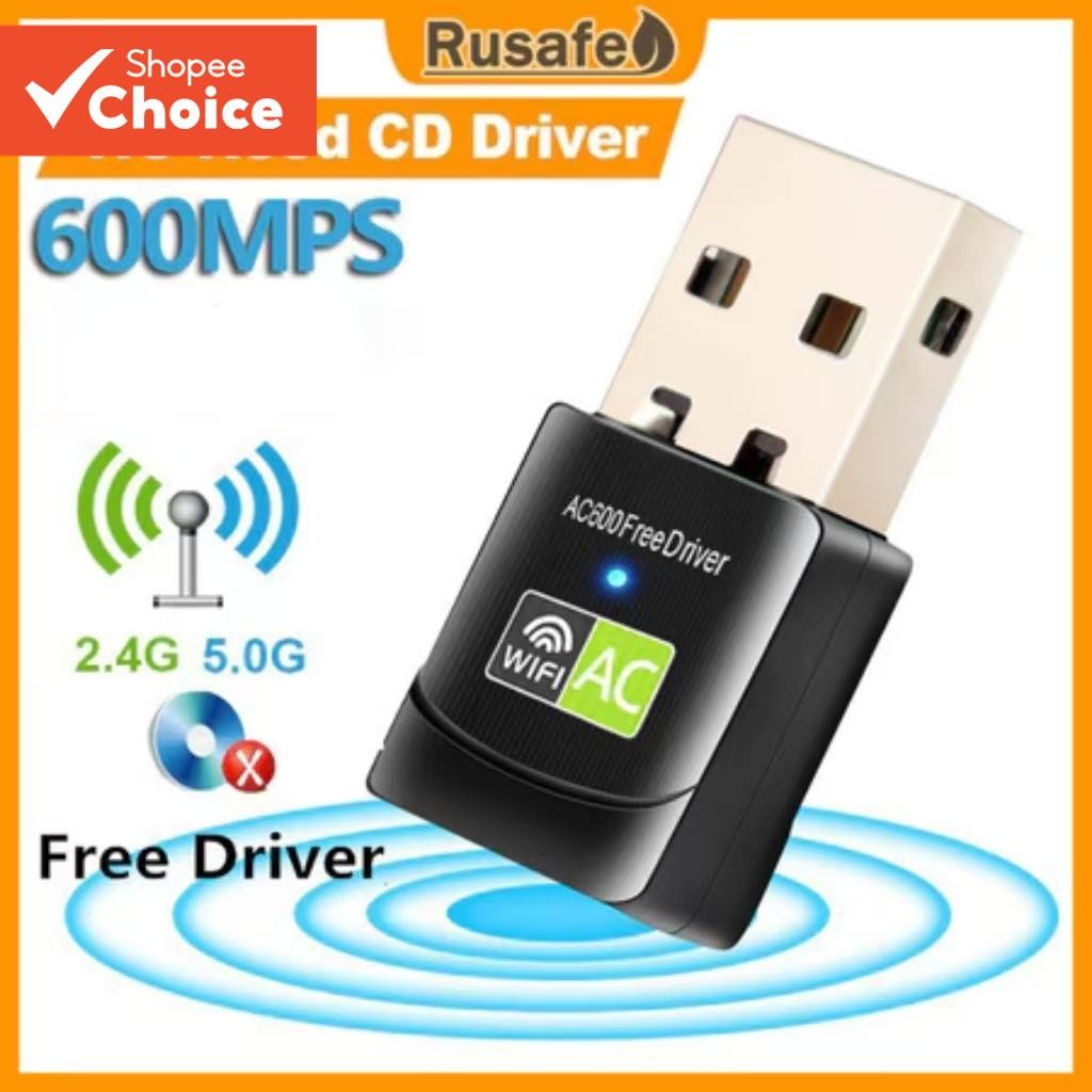 อะแดปเตอร์ USB WiFi 600Mbps Dual-Band 2.4G/5G Hz Mini Wireless Dongle ...