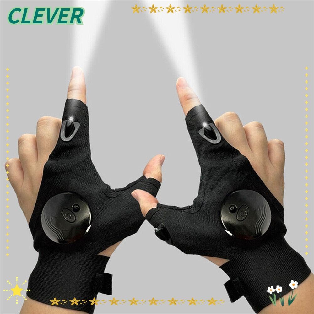CLEVER 2 ชิ้นถุงมือยืดหยุ่นสำหรับตกปลากลางคืนพร้อมไฟฉาย | Shopee Thailand