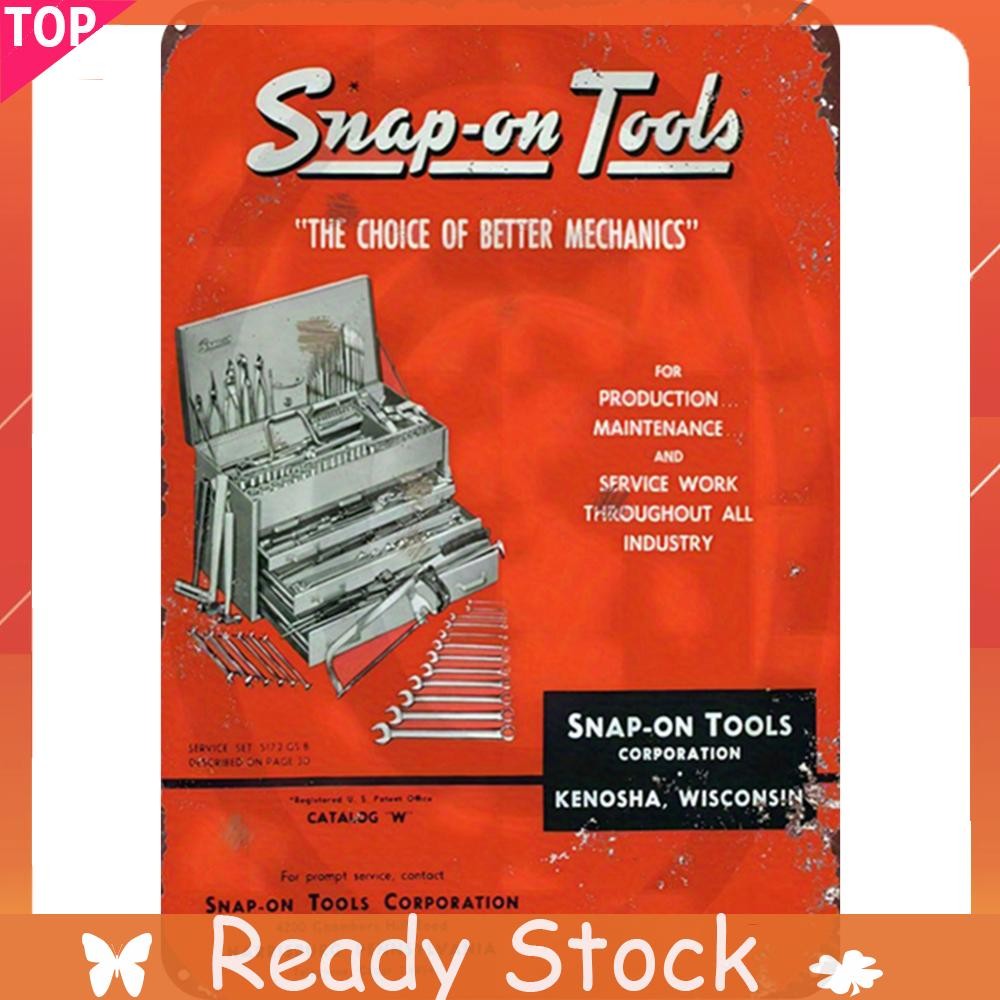 Vintage Metal Plate Snap-On Tooling อุปกรณ์ภาพวาดเหล็กสี่เหลี่ยม ...