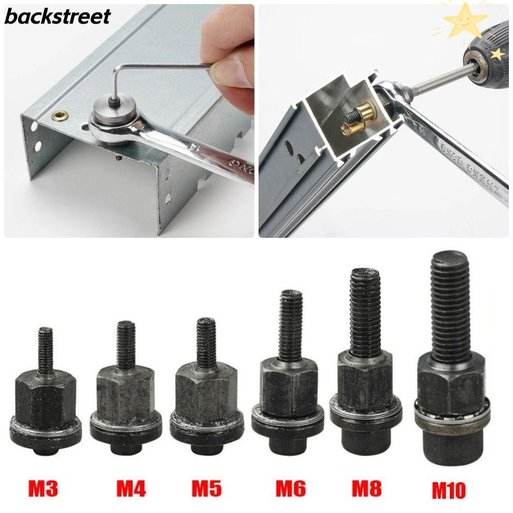 BACKSTAGE 1 ชิ้น Hand Rivet Nut, Mandrel Staple ติดตั้งง่ายคู่มือ ...