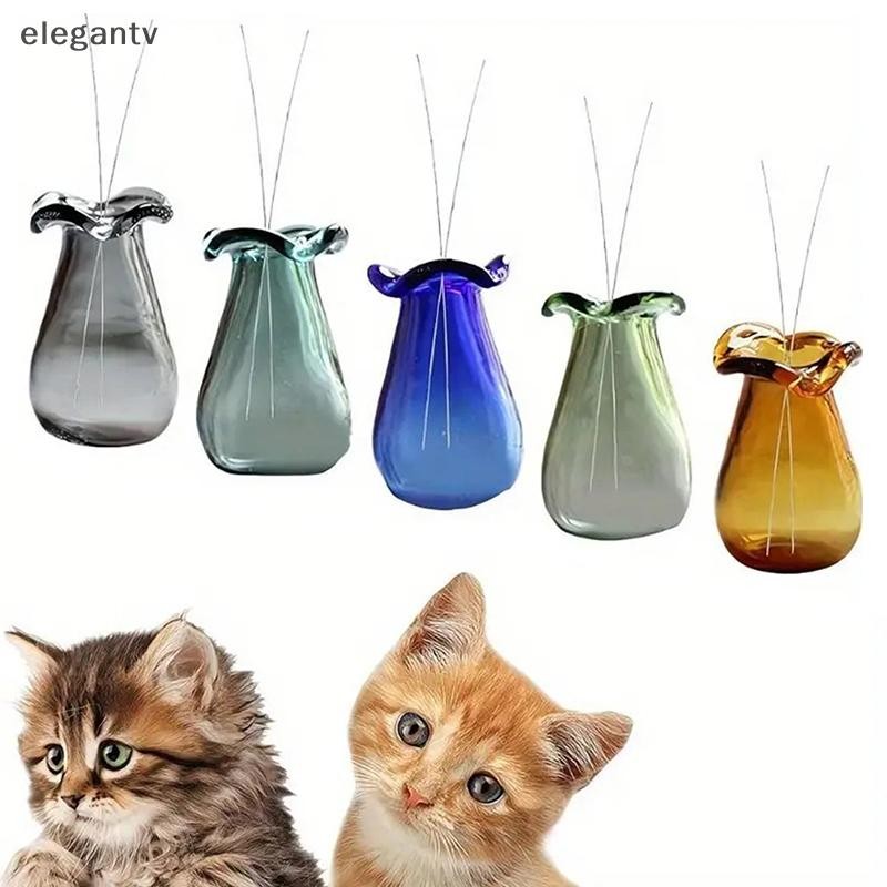 EGN 2 ชิ้น Mini Cat Whisker แจกันแก้วแมว Whiskers ผู้ถือ Miniature ...