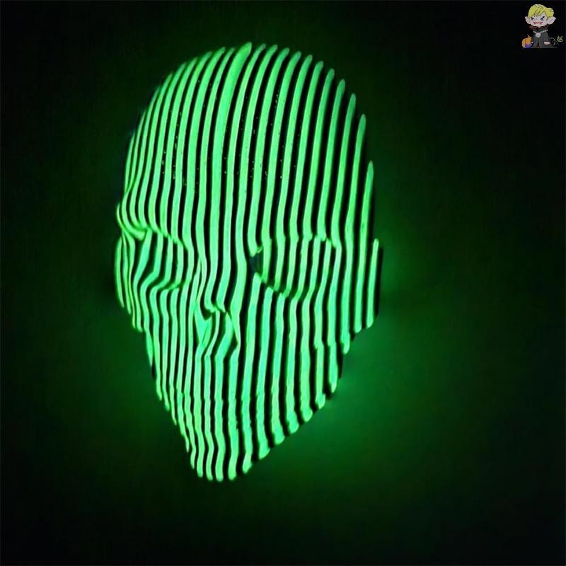 [CLA] 3D พิมพ์ Luminous Quantum Skull หน้ากากเรืองแสงในที่มืด Cool ...