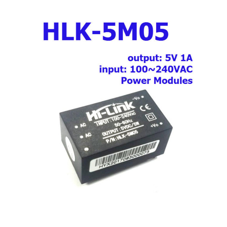 HLK-5M05 AC-DC 220V to 5V (1000mA) Step-Down Power Supply Module ...