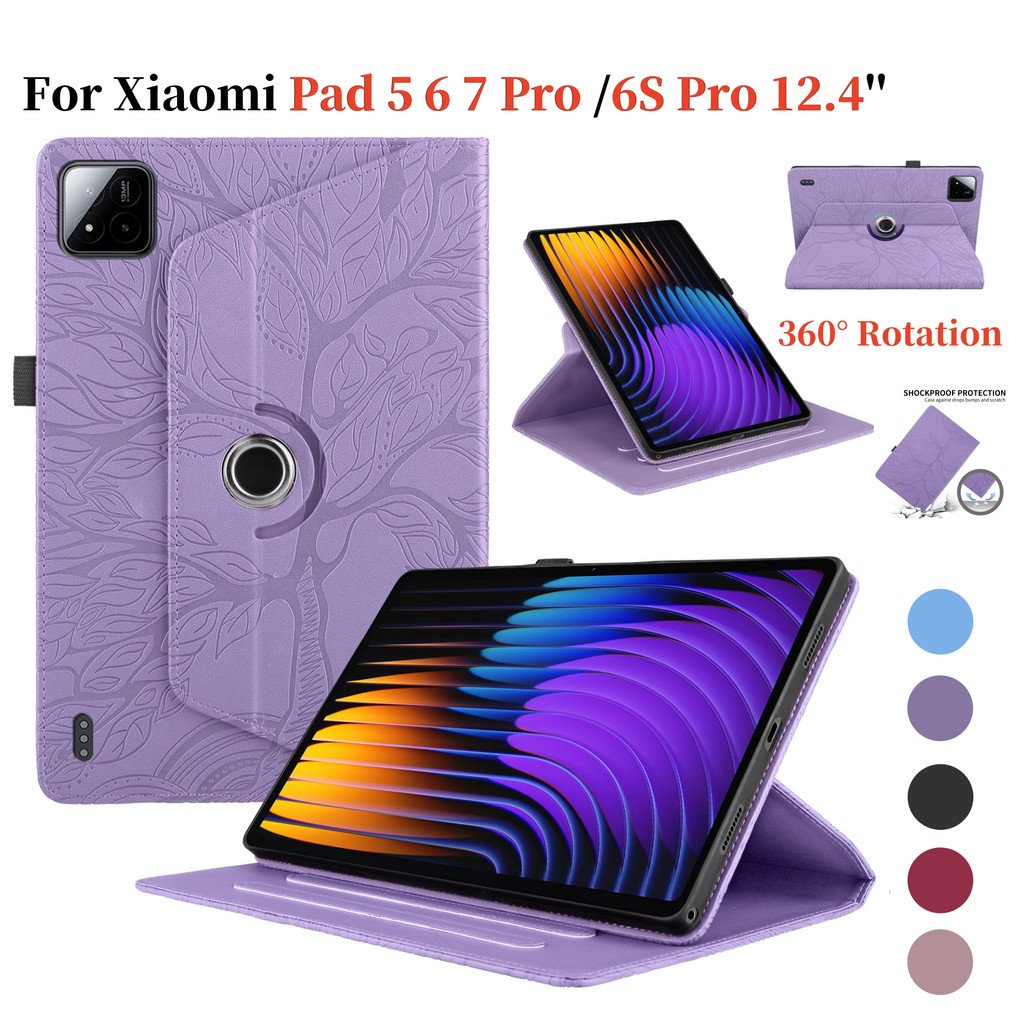 สําหรับ Xiaomi Pad 5 6 7 Pro Mi Pad7 Pad6 Pad5 11.0 "11.2" 6S Pro 12.4 คุณภาพสูง PU หนัง 360 ...