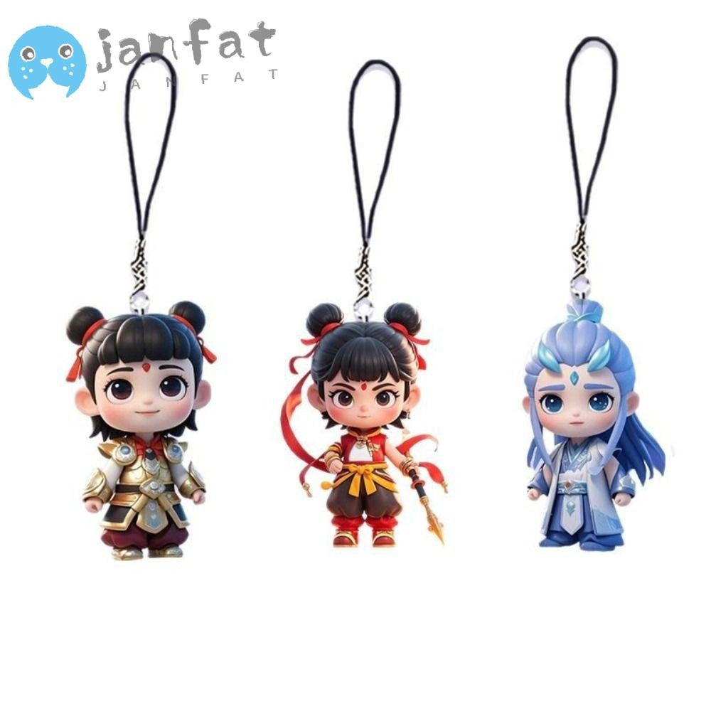 JANFAT พวงกุญแจ, การ์ตูนอะคริลิค Nezha Key Chains จี้, แบบพกพา Nezha 2 ...