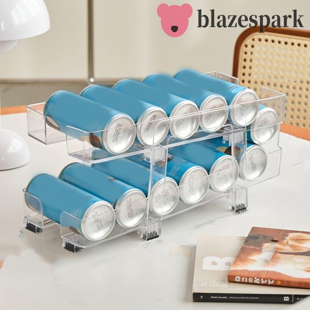 BLAZESPARK 2 ชั้นกล่องเก็บเครื่องดื่ม,พลาสติกใสเครื่องดื่มสามารถจัดระเบียบ,ปฏิบัติอัตโนมัติ ...