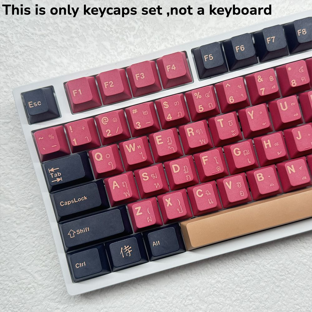 Thai PBT Keycap ไทยเชอร์รี่สีแดง Samurai Double Combination Keycap ...