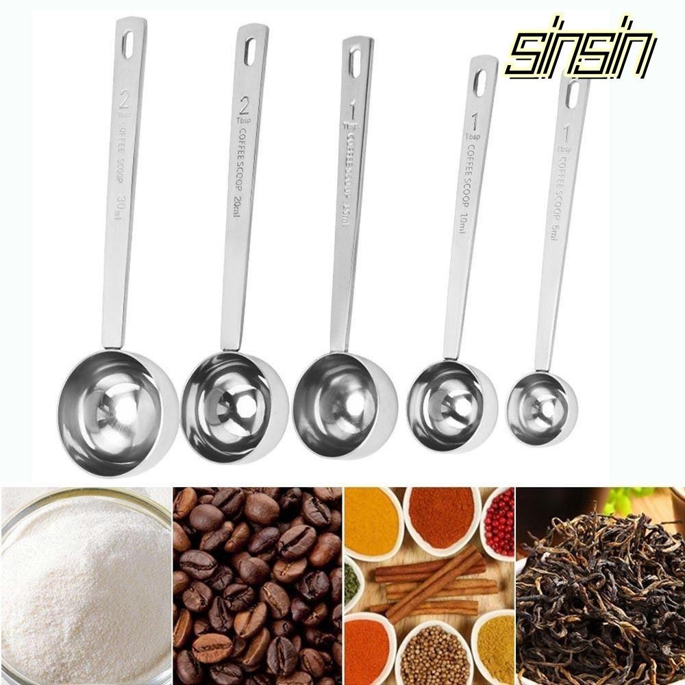 SINSIN ที่ตักกาแฟ, สแตนเลส Thicken ช้อนตวง, คุณภาพสูง 5/10/15/20/30ML ...