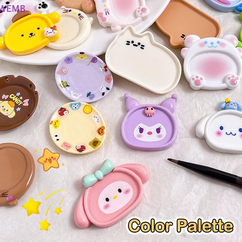 WEMB 1 ชิ้นน่ารัก Sanrio เรซิ่นสี Palette มินิแบบพกพาโทนเล็บเครื่องมืออุปกรณ์ศิลปะอุปกรณ์ตกแต่ง ...
